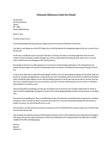 40 Sample Character Reference Letters (Court, Immigration)