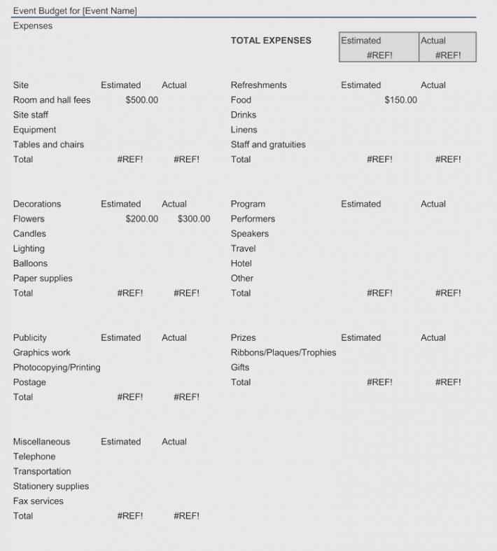 Free Event Budget and Cost Planning Templates (Excel Worksheets)