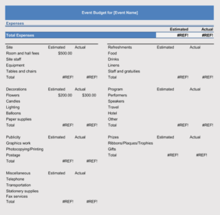Free Event Budget and Cost Planning Templates (Excel Worksheets)