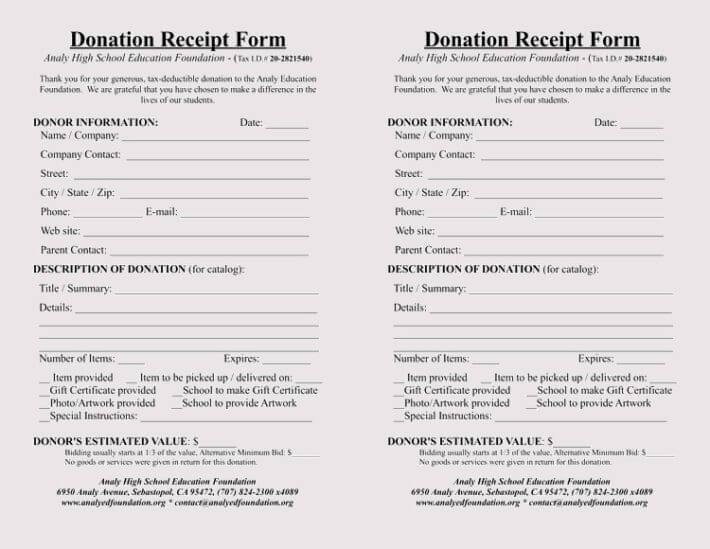 46 Free Donation Receipt Templates (501c3, Non-Profit)