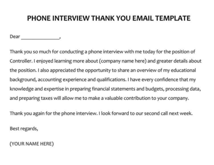 Thank You Email After Phone Interview (28 Best Examples)