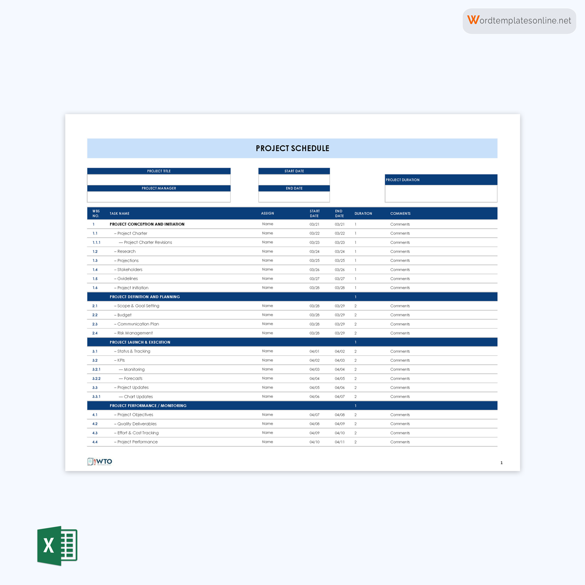 12 Free Project Schedule Templates for Excel