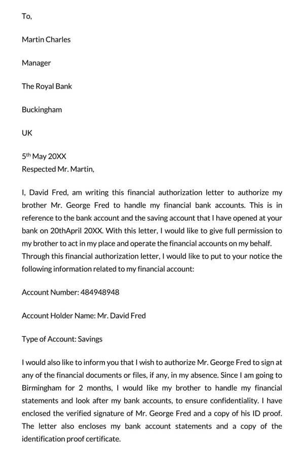 Authorization Letter to Operate Bank Account (Sample & Templates)
