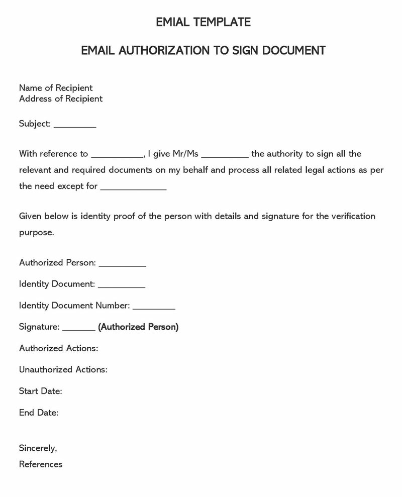 Sample Authorization Letter to Sign Documents on My Behalf