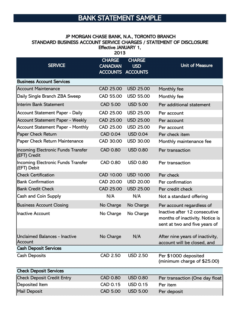 24+ Free Personal Bank Statement Templates (Word - Excel)