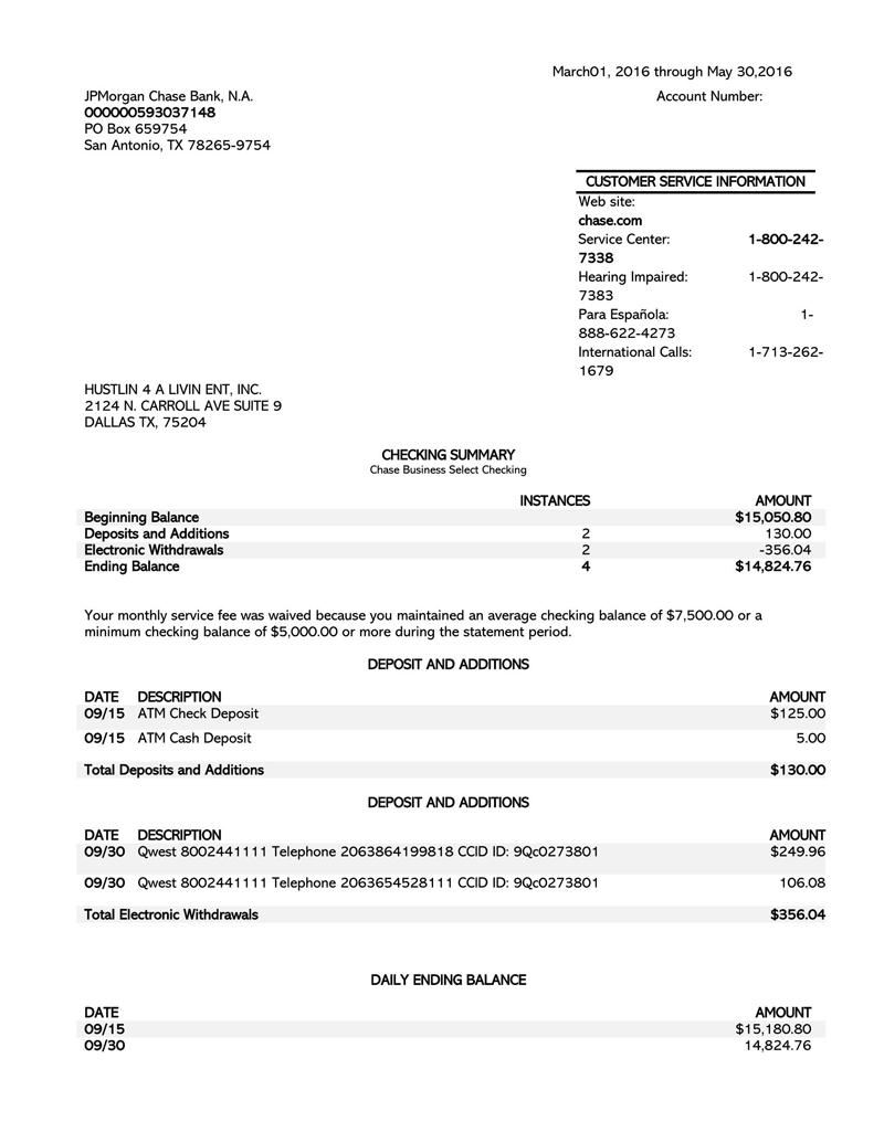 24+ Free Personal Bank Statement Templates (Word - Excel)