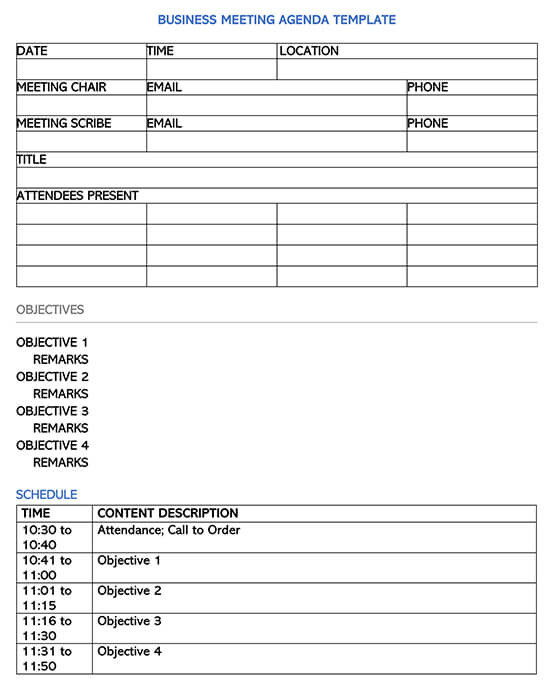 9 Free Meeting Planner Templates (Word | PDF)