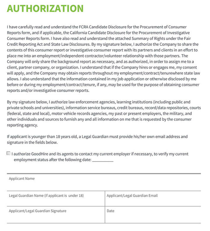 Pre-Employment Background Check Authorization Forms (PDF)
