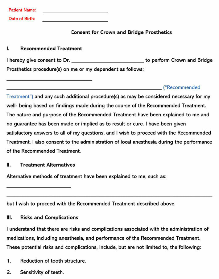 18 Free Dental (Patient) Consent Forms [Word | PDF]