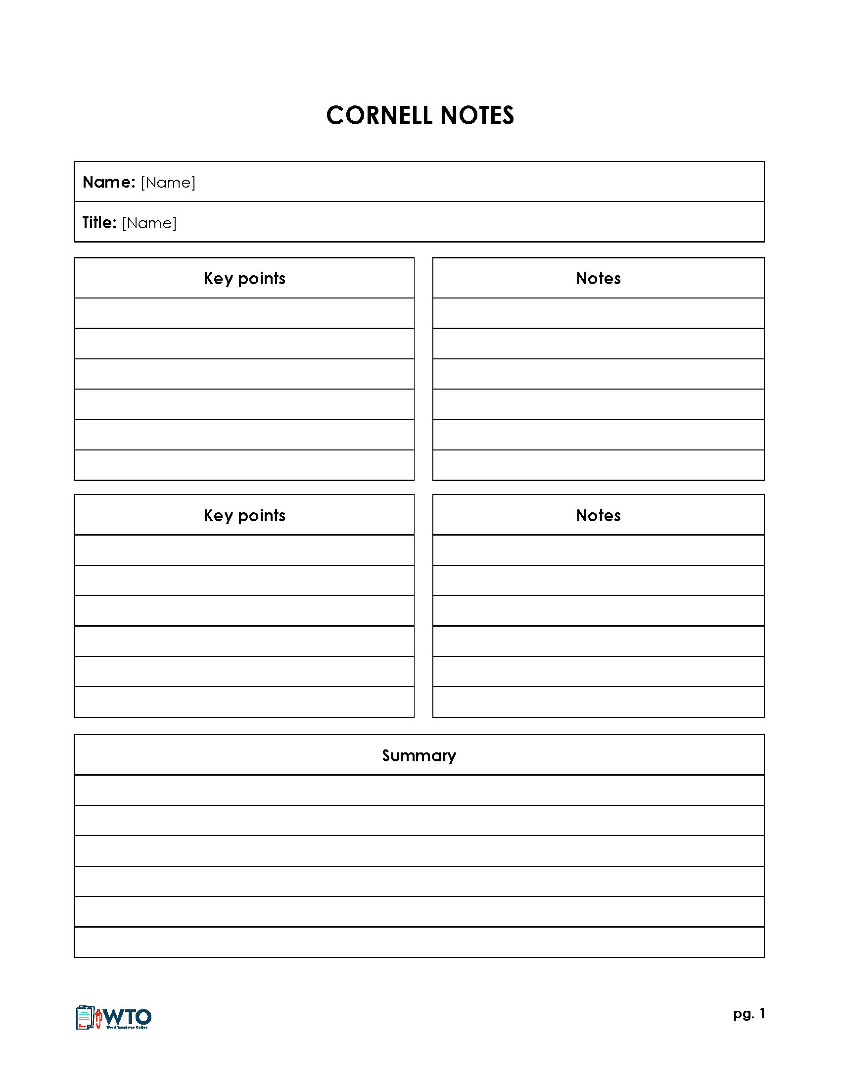 64 Free Cornell Note Templates (Note Taking Explained)
