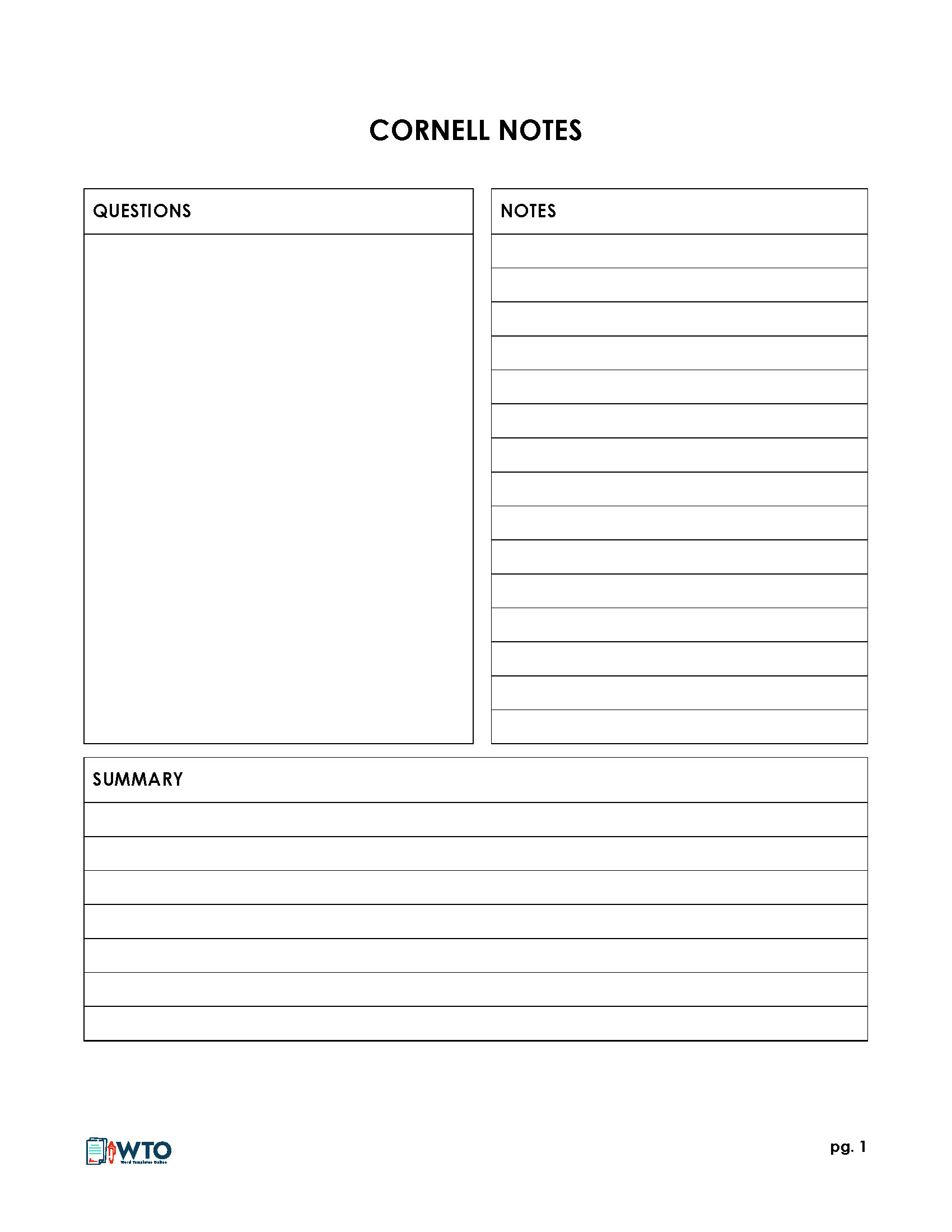 64 Free Cornell Note Templates (Note Taking Explained)