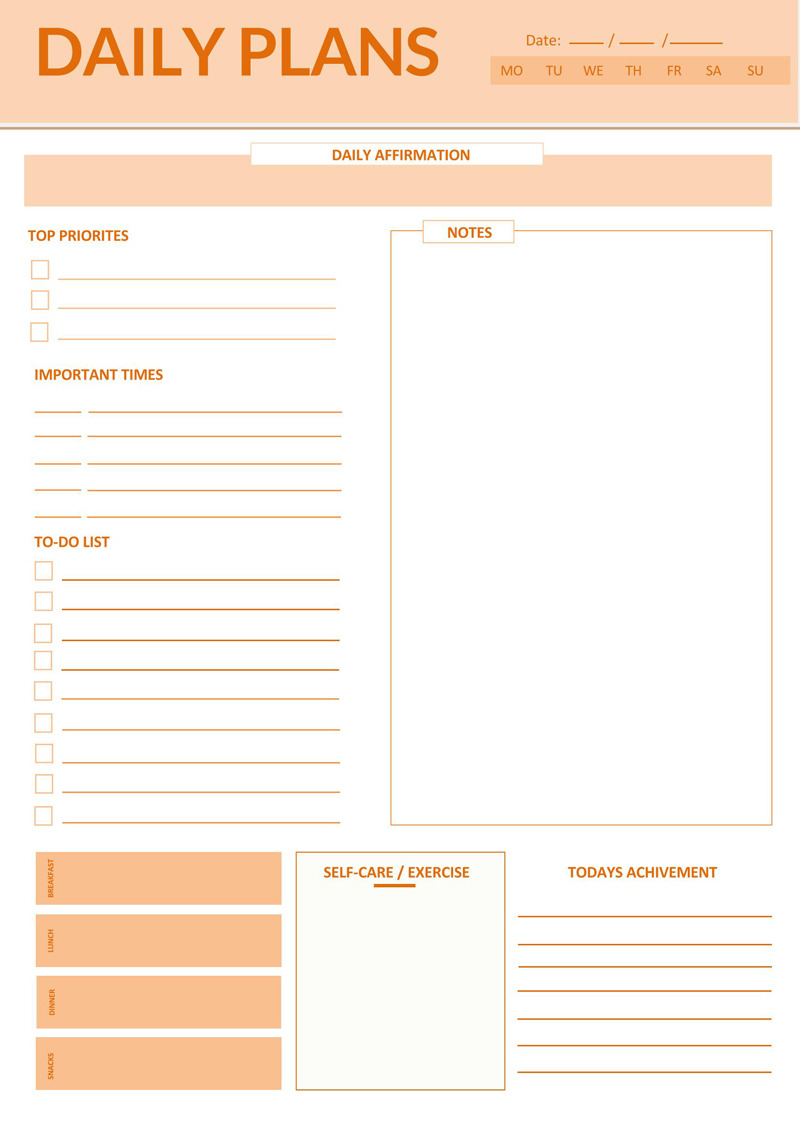 36+ Best Daily Planner Templates (Word | Excel) - Printable