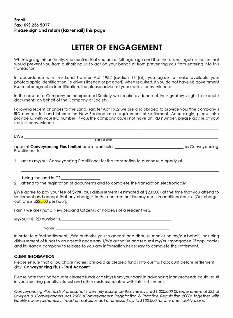 Engagement Letter Templates (writing guide and samples)