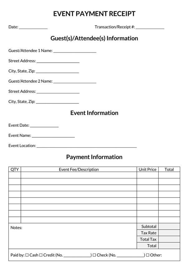 30 Free Payment Receipt Templates (Word | Excel)