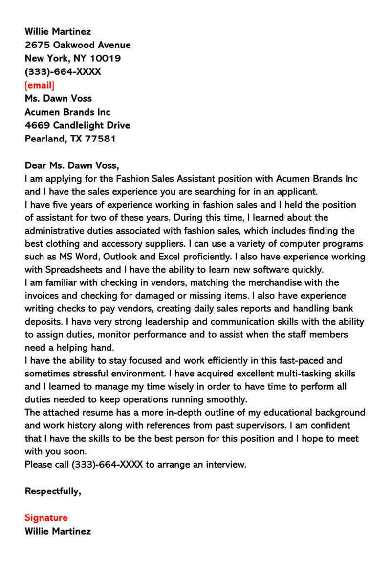 Best Sales Cover Letter Examples [How to Write] FREE Templates