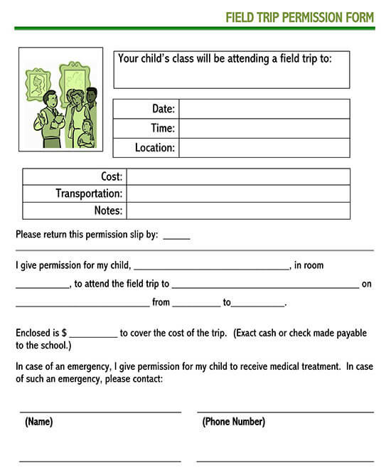 Free Permission Slip Templates [Field Trip Forms] Word | PDF
