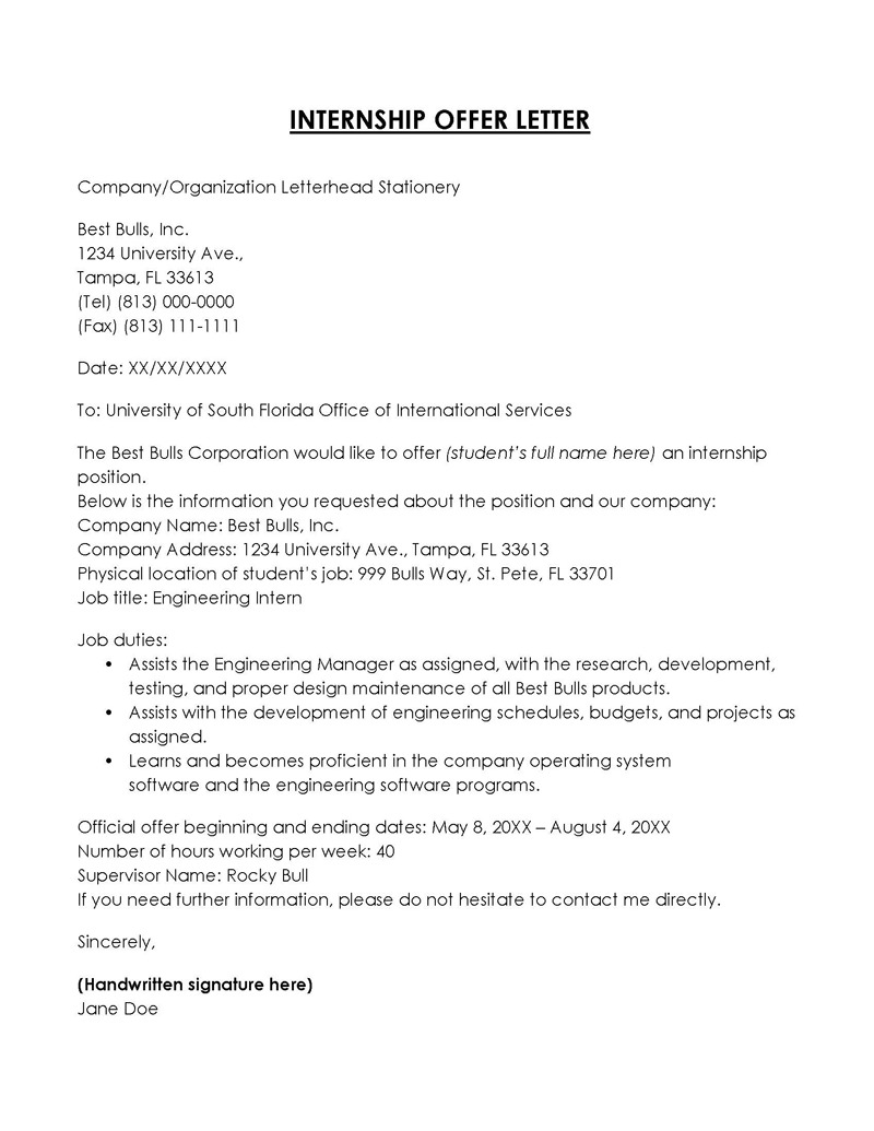 24 Best Internship Offer Letter Examples (Free Templates)