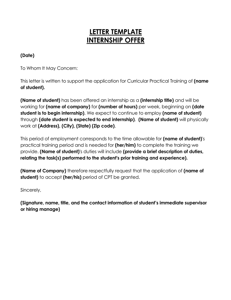 24 Best Internship Offer Letter Examples (Free Templates)