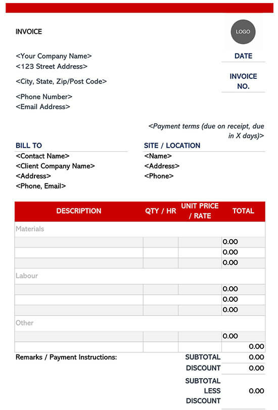 10+ Free Construction Invoice Templates (Excel | Word)