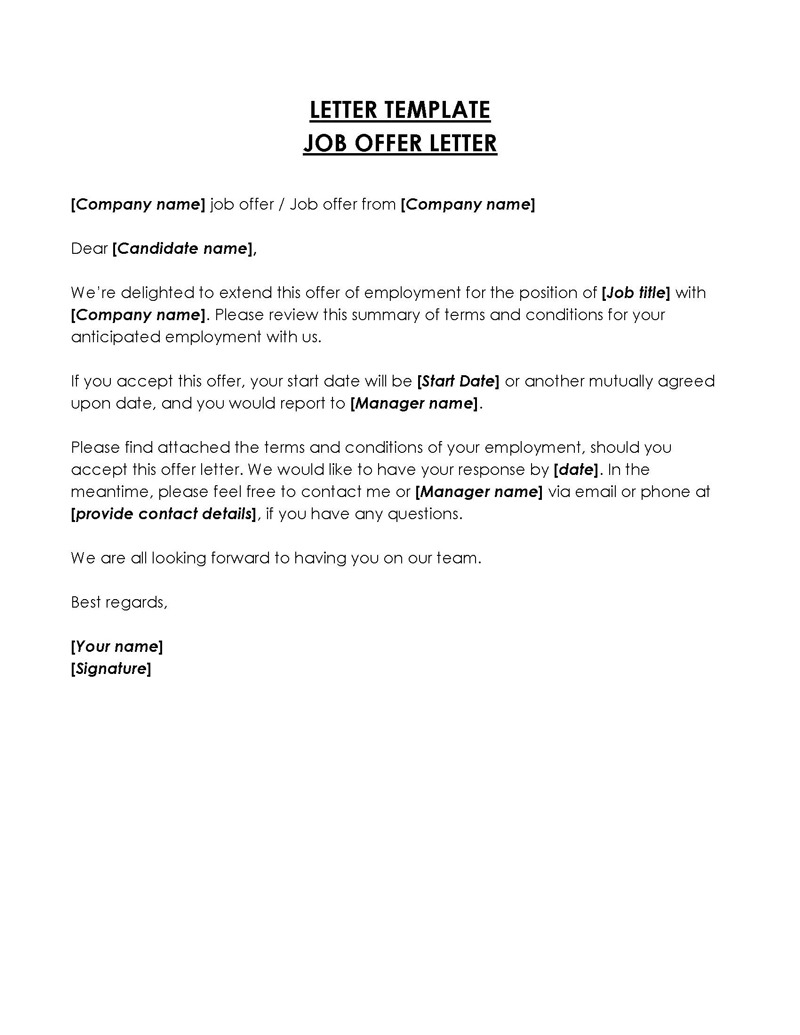 Formal Job Offer Letter Format (12+ Free Templates)