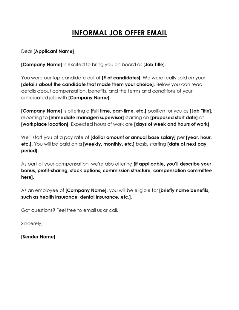 Formal Job Offer Letter Format (12+ Free Templates)
