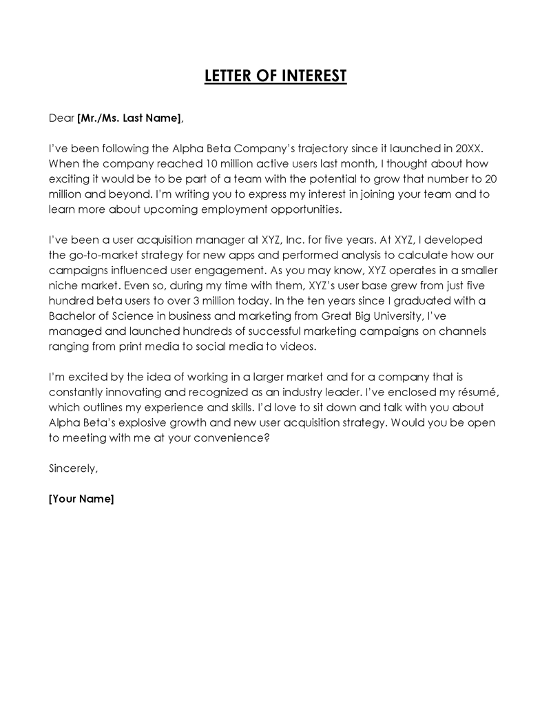 How to Write a Letter of Interest (38 Samples and Examples)
