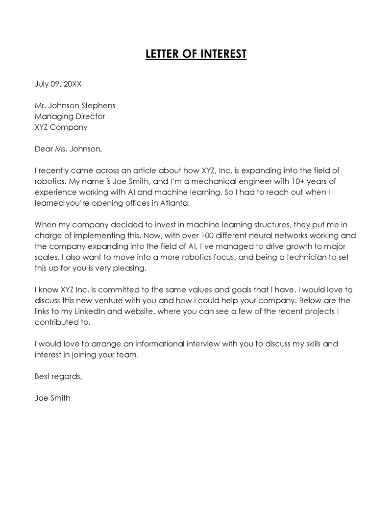 How to Write a Letter of Interest (38 Samples and Examples)