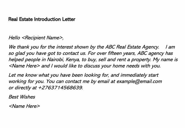Real Estate Introduction Letter (Templates & Examples)