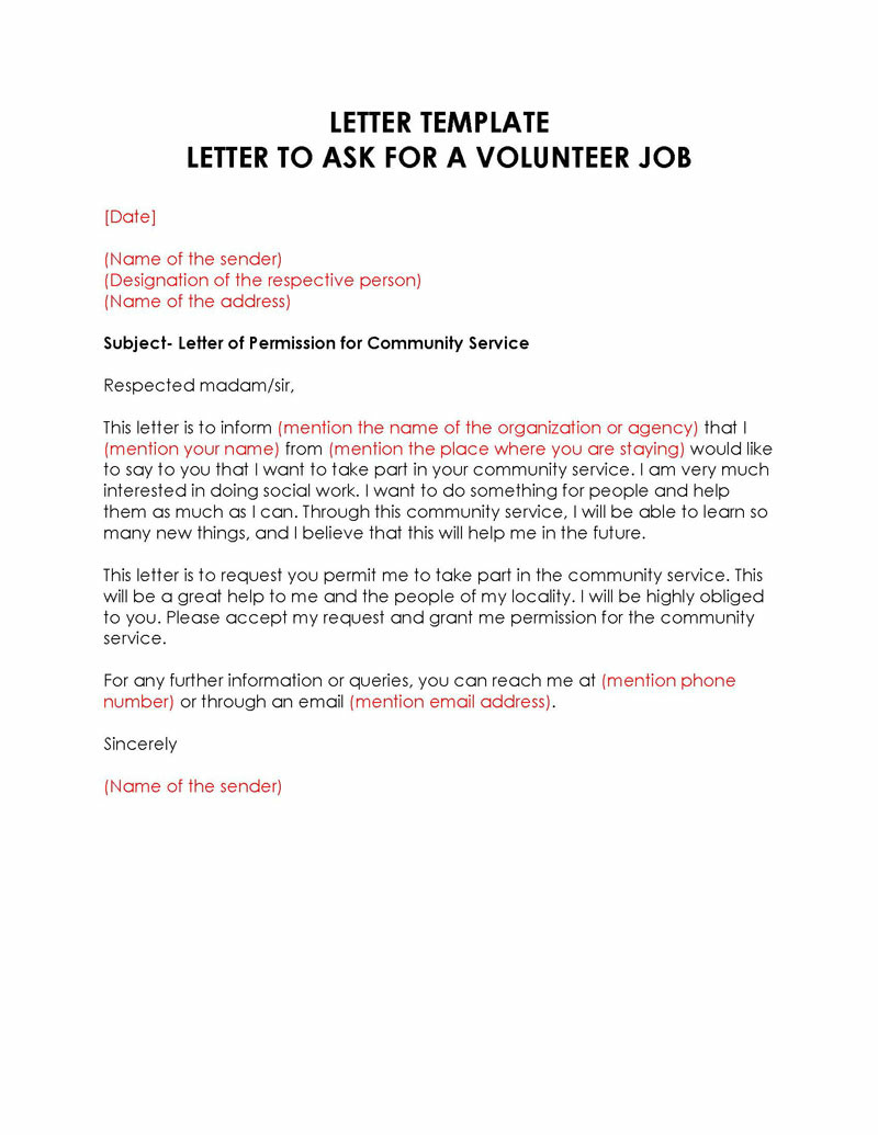 Free Community Service Letters (Completion, Verification)