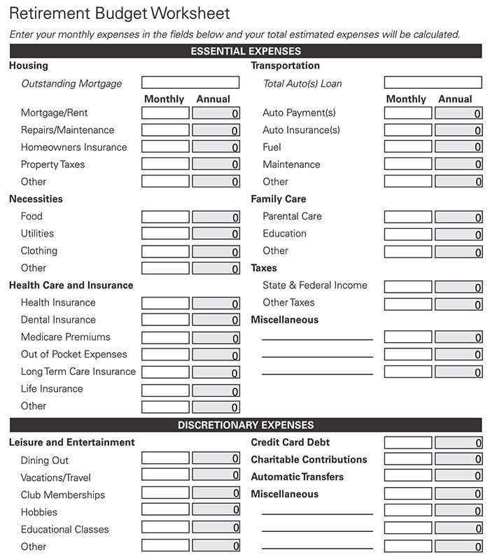 How to Plan a Retirement Budget (Free Worksheets) Excel | PDF