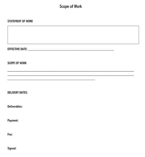 14 Simple Scope of Work Templates (Word) | Free Downloads