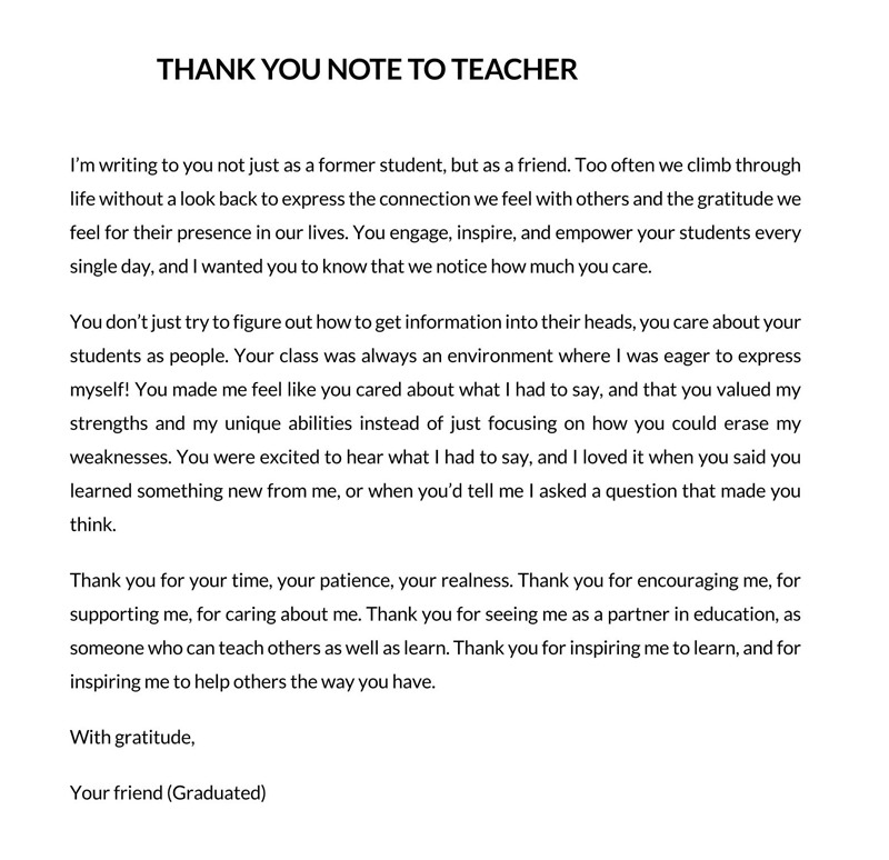 How to Word a Thank You Letter for Teacher | Best Examples