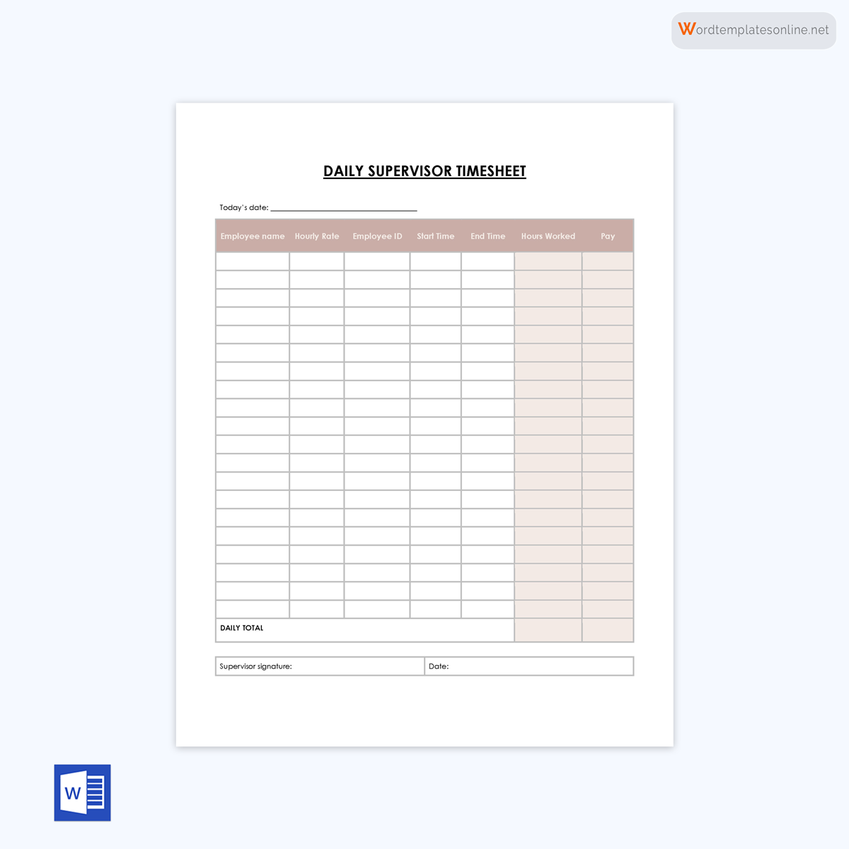 40 Free Time Log Templates (Hourly, Daily) - Word, Excel