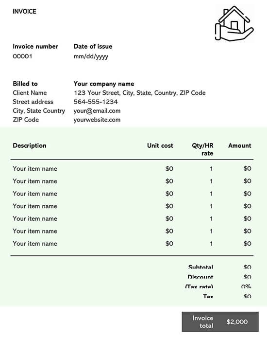 10+ Free Construction Invoice Templates (Excel | Word)