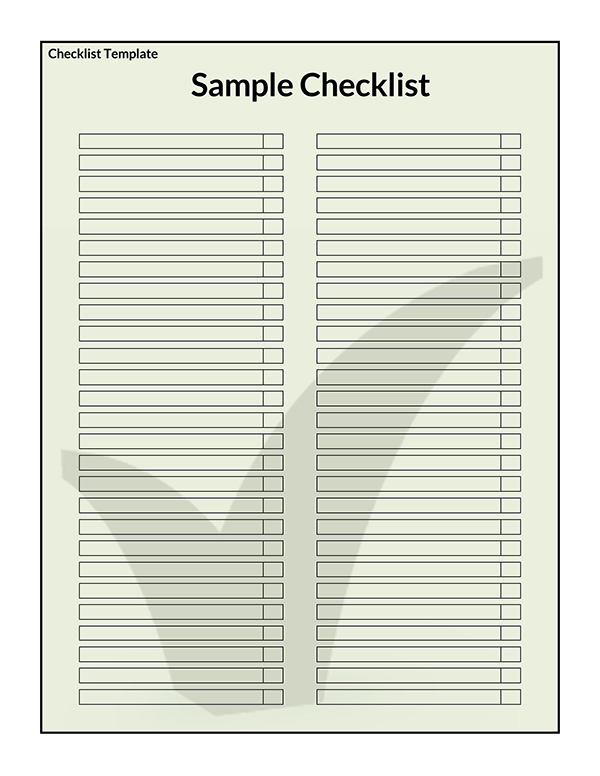 36 Free Checklist Templates - Printable - (Excel - Word)