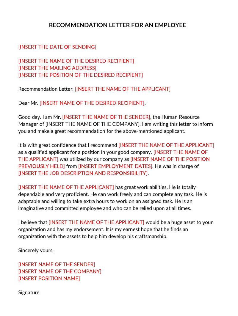 40 Good Examples of Employment Recommendation Letters